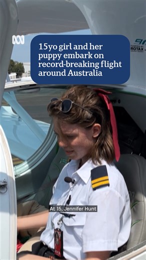 A 15-year-old girl from the Northern Territory is looking to break a record, as the youngest female to fly around Australia solo. And her golden retriever puppy, Bella, will be joining her for the ride. 🎤 Tilda Colling #ABCNewsNT Download the ABC NEWS App: https://ab.co/abcnewsapp Subscribe to ABC Newsmail: https://ab.co/abcnewsmail | ABC Darwin