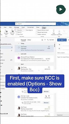 How to use blind copy in Outlook