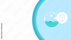 4k video of cartoon weather forecast icons.