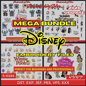 Cartoon Embroidery Designs, Princesses, Animals, Monsters (PES, DST, JEF) (digital Download) - Etsy Australia