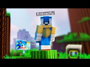 Sonic doing Parkour in Emerald Hill Minecraft