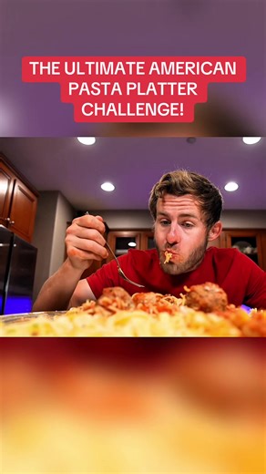 THE ULTIMATE AMERICAN PASTA PLATTER CHALLENGE!#eriktheelectric #foodchallengetiktok #carbs #eating #eatingshow
