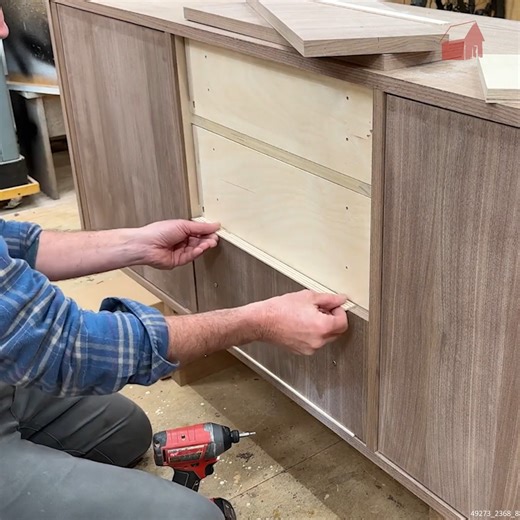 Installing Cabinet Drawer Fronts #Woodworking #Woodworker #Cabinets #CabinetDrawers | Jon Peters Art & Home