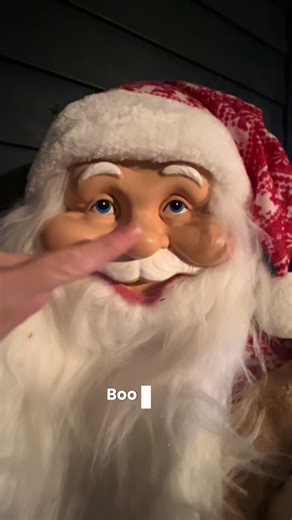 Why does he look both jolly and creepy? A question as old as St Nick himself, I suppose. #santa #christmasdecor #boop #fyp