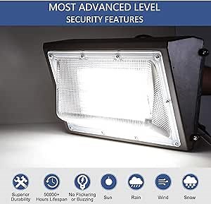 120W LED Wall Pack Light 4 Pack 5000K 12000 LM IP65 waterproof ETL&DLC Listed