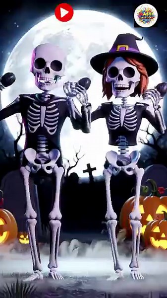 💀 Two Funny Skeletons Dancing in Graveyard | Cartoon Shorts | Masti Cartoon Studio