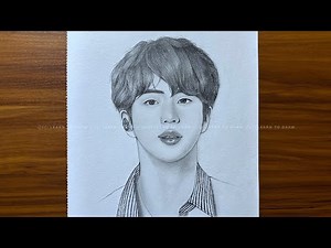 Easy drawing Jin BTS | pencil sketch tutorials for beginners | drawing step by step | រៀនគូរ