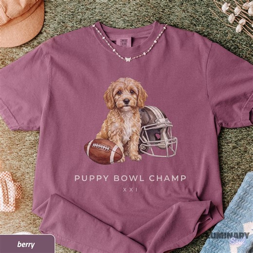Cockapoo Comfort Colors® Shirt | Puppy Bowl Champ Football Tee for Dog Mom Dog Dad, Pet Parent, Vet Tech, Dog Lover - Etsy