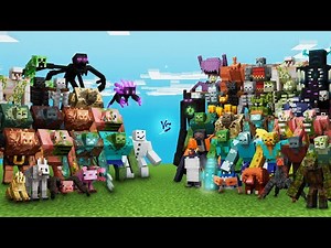 [EPIC BATTLE!] All New Mutant Creatures VS All Mutant Lore V3 ADDON FIGHT in MINECRAFT PE