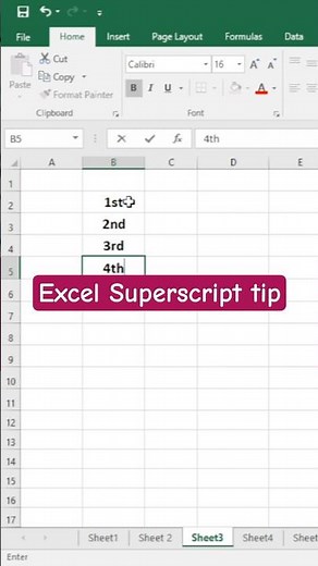 Excel Superscript tip #exceltutorial #excel #exceltricks