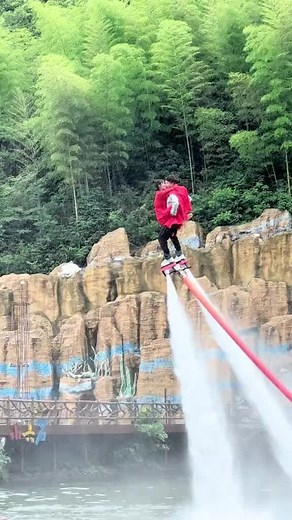 Incredible Jetpack Stunt Over Water and Forest