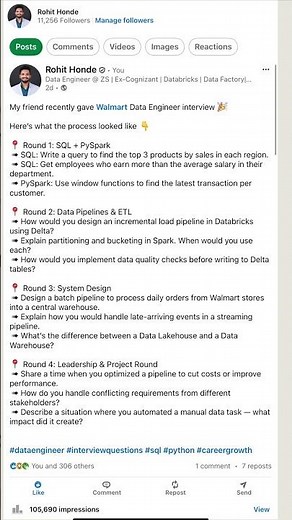 Data Engineer Interview Questions #dataengineering #interviewpreparation