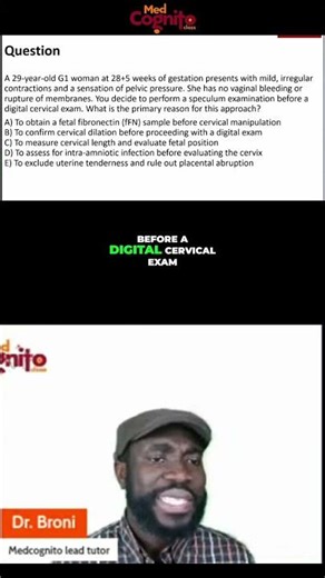 Obstetrics Exam: Fetal Fibronectin Test Importance Revealed! #shorts