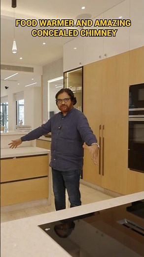 Kitchen design Amazing Concealed Chimney in Tall Courtyard House | For Luxury & Function