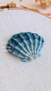 🌊 FREE Seashell 🐚 embroidery pattern ✨ #shorts #handembroidery #embroiderystitches