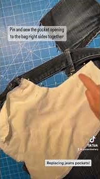 Replacing jeans pockets! #sewingtutorial #sewingtips #sewing #jeanspockets #mendingjeans