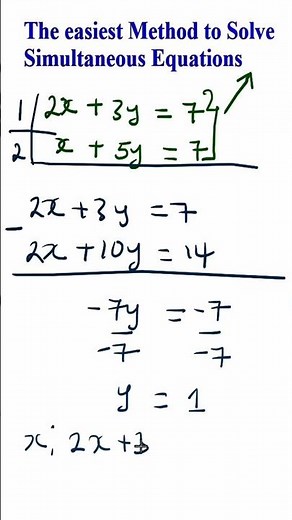 ELIMINATION METHOD OF SOLVING SIMULTANEOUS EQUATIONS!