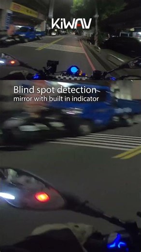 Motorcycle radar blind spot detection safety system BSD with mirror set 79GHz