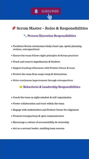 Scrum Master Roles and Responsibilities #Agile