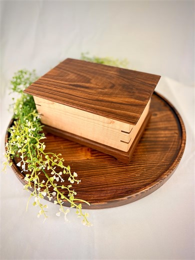 Handmade Walnut & Maple Jewelry Box – Secret Compartment and Removable Tray - Etsy