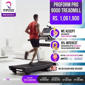 🏃‍♂️ Ready to transform your home into a fitness paradise? Check out the ProForm Pro 9000 Treadmill! 🌟 With an iFit membership, you'll access top-notch training sessions and fitness tracking, all from the comfort of your living room. 💨 Start your journey to a healthier you today with Quantum Fitness! Your fitness journey starts here, with Quantum Fitness.​ ☎️ 011 5 964 964​ 🌐 www.quantum.lk​ 📍 Colombo | Kandy | Galle ​| Battaramulla​ 📞 Colombo - 077 887 0027​ 📞 Galle - 077 222 4590​ 📞 Ka