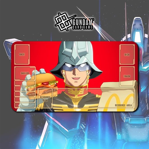 Char Aznable - Burger v3 Gundam Card Game / Playmat 24"x14" inches (600x350x2mm)