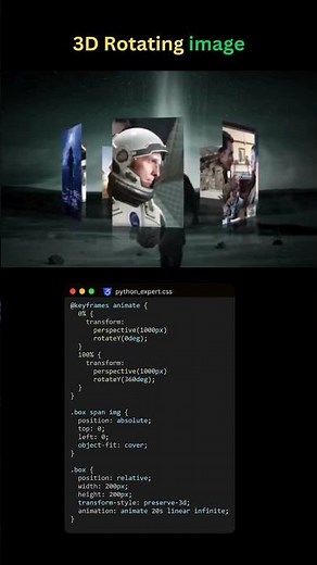 3D Rotating Image Gallery: Pure CSS Perspective in 15 Seconds!#coding #programming #image #3d #css