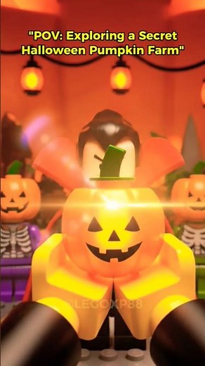 "POV: Exploring a Secret Halloween Pumpkin Farm in the LEGO World!" #shorts #halloween #lego
