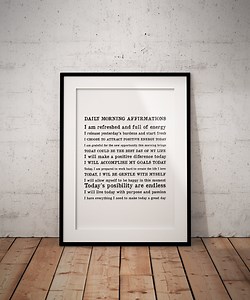 Daily Morning Affirmations Print - Quotes for Positivity - Self Love and Belief Wall Decor - Etsy UK