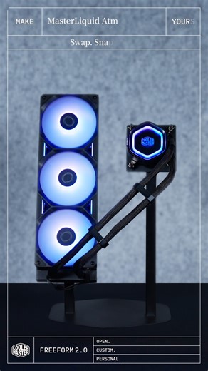 360° of Cool with MasterLiquid Atmos II Series ❄️ Switch up your style anytime! You get 2 magnetic covers that snap on and off effortlessly, and a low-profile pump that fits into any build. This cooler is part of our FreeForm 2.0 concept, which means it’s built for flexibility and future upgrades. With modular parts and open design, you can add an LCD, Pixel LED, VRM fan, or even 3D print your own custom cover using Flex-Kit. Learn more about FreeForm 2.0 & Atmos II 👉 https://linkto.cm/FB_FF001