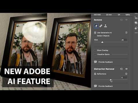 Remove reflections in Camera Raw. New Adobe AI Feature.
