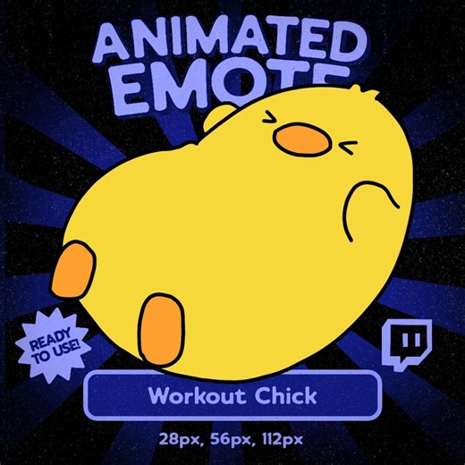 Kawaii Workout Chick Animated Emote for Twitch and Discord, Cute Tired Chicken Exercise Reaction, Funny Streamer Emote - Etsy