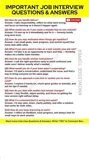 10 Most Important Job Interview Questions and Answers