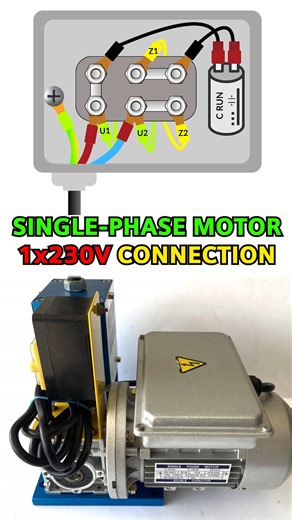 461K views · 8K reactions | How to connect a single-phase 230V motor with 1 capacitor? #electric #viral #automation #electricmotor #electrical #fyp #motor #engineering  Win Siemens PLC traiining in LADDER/FBD: https://controlbyte.tech/event/giveway-win-a-premium-lad-fbd-programming-course-for-siemens-plcs/ | ControlByte Automation | Facebook