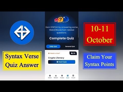 Syntax Verse quiz answers today | 10 October Syntax Verse quiz answer | Syntax Verse quiz today