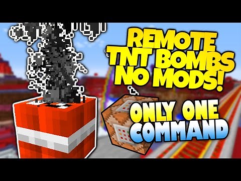 Minecraft | REMOTE TNT BOMBS! | HUGE Explosions! | Only One Command (Minecraft Redstone)