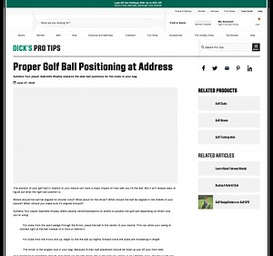 Proper Golf Ball Positioning at Address