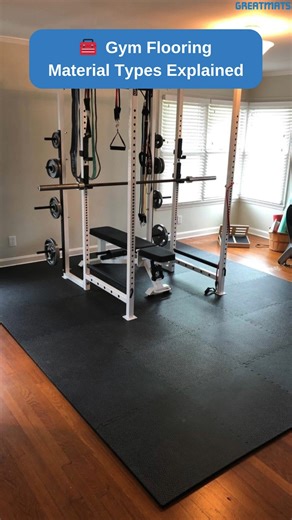 From rubber to foam, different gym floor materials offer their own unique benefits! 👉Visit Greatmats.com to find the best option for your fitness needs! #gymflooring #homegym #diy #tips #workout #fitness | Greatmats.com