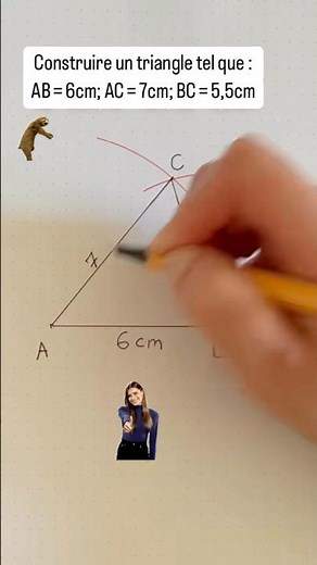Comment construire un triangle connaissant ses les mesures de ses côtés #triangle #math #mathskills