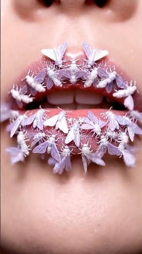 Butterfly Lipstick Transformation 🦋💄 | Soft ASMR Lip Art & Satisfying Makeup Sounds