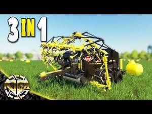 3 IN 1 MACHINE : BALER, WRAPPER, AND WINDROWER ALL IN ONE - Farming Simulator 19 Gameplay - EP 9