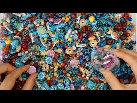 Sorting a Large Bead Soup Mix from Pandahall | ASMR