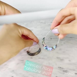 Abalone Hoop Earrings, Abalone Natural Shell Hoop Earrings, Lightweight Statement Earrings, Crescent Hoop Earrings, Gift for Her, Minimalist - Etsy