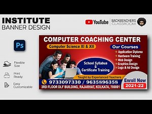 Professional Flex Banner Design in Photoshop for Computer Institute