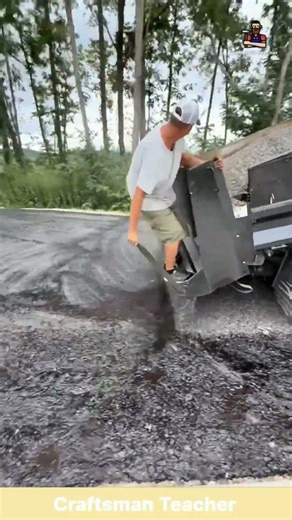 The Step Before Asphalt Laying the Perfect Gravel Base #shorts #construction #road