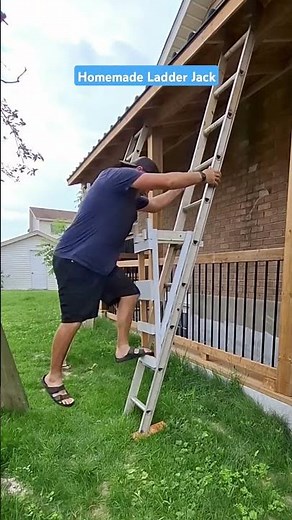 This is a homemade ladder jack it alows you to work from a ladder or use as scaffolding #tools #diy