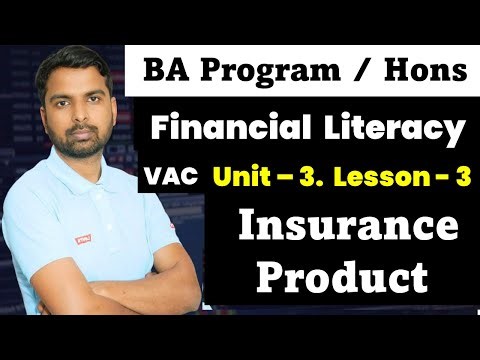 UNIT- 3 Lesson 3 Insurance Product / VAC sol du / FINANCIAL LITERACY - NEP