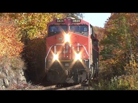 Monster Stack Train CN 120 w/DPU Rolling thru Bedford, NB slowing on Approach to Pace Yard