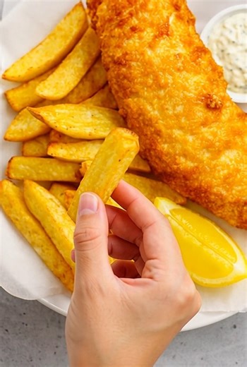 Healthy Air Fryer "Chip Shop" Fish & Chips 🐟🍟 Okay, so I NEED to tell you about this game-changer! I've been craving proper fish and chips but didn't want all the grease, and this air fryer version is honestly incredible. Crispy on the outside, flaky on the inside - just like the real deal! What you'll need: 2 cod or haddock fillets 3 medium potatoes, cut into thick chips 1 cup panko breadcrumbs 1/2 cup flour 2 eggs, beaten 1 tsp paprika Salt & pepper Spray oil Here's my secret ingredient: Add