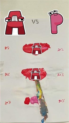 Guess the mixed color of Alphabet Lore 09 A vs P #shorts #satisfying #alphabetlore